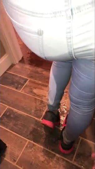 Wetting Multiple Times In Jeans While Being Filmed