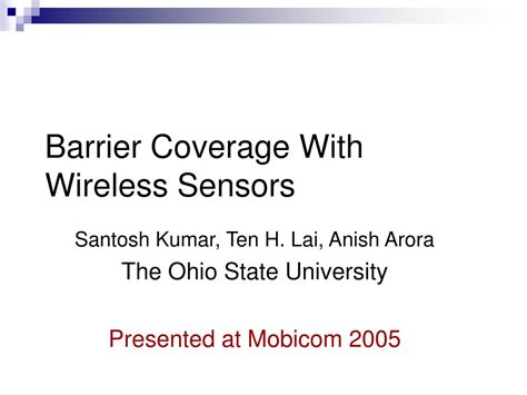 ppt barrier coverage with wireless sensors powerpoint presentation free download id 2783591