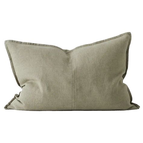 Como Linen Cushion Cover 40 X 60cm Caper Green With Envy Nz