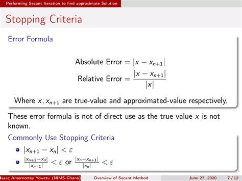 Secant Iterative Method Pdf