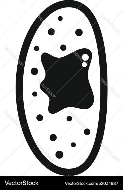 Bacteria Or Virus With Nucleus Presenting Simple Vector Image