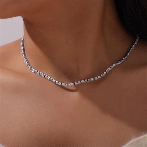 Luxury Style Colored Zircon Choker Necklace Sl1119