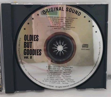 Vol 8 Oldies But Goodies By Various 40th Anniversary Cd 81658858526