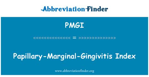 Pmgi Significa Índice Papilar Marginal Gingivitis Papillary Marginal