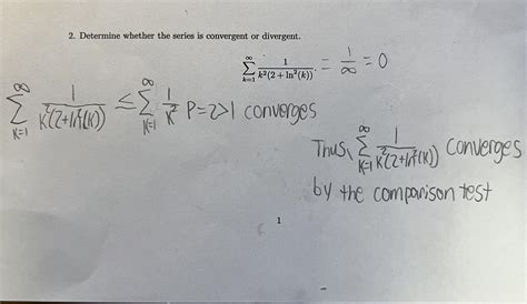 Homework Help Determine Whether The Series Is Convergent Or Divergent