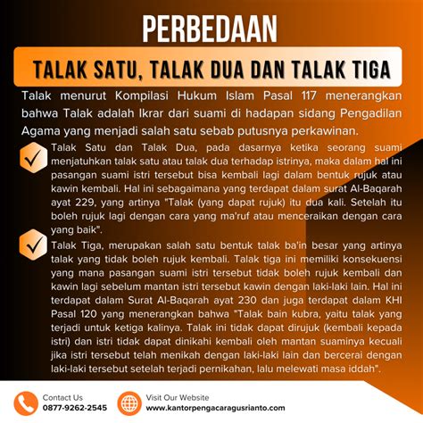 Perbedaan Talak Satu Dua Dan Talak Tiga