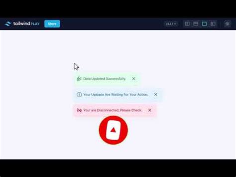Tailwind Css Toast Notification Design Youtube