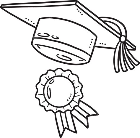 Dibujo De Gorra Graduaci N Y Cinta Aislada P Gina Para Colorear Silueta
