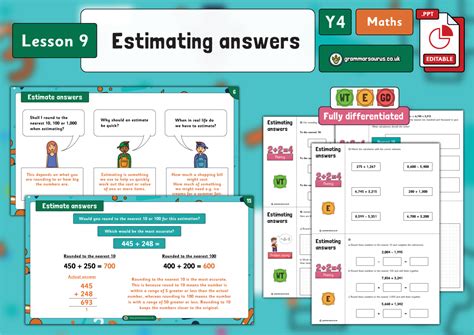 Year 4 Addition And Subtraction Estimating Answers Lesson 9