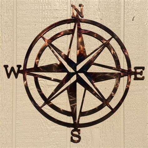 Compass Rose Star Nautical Wind Rose Indoor Outdoor Metal Wall Art Etsy