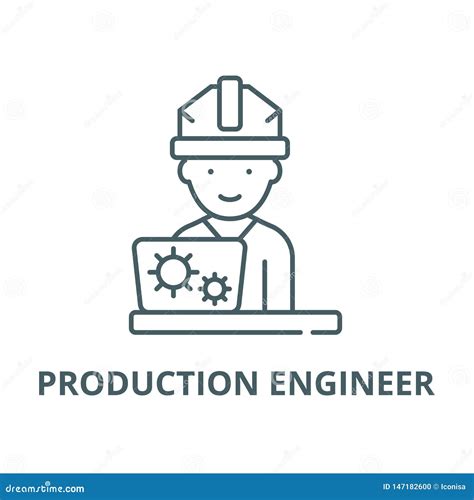 Production Engineer Vector Line Icon Linear Concept Outline Sign