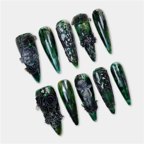 Jade Phantom Press On Nails Donailsart Donails