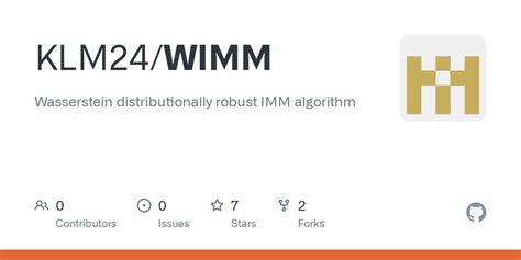Github Klm24wimm Wasserstein Distributionally Robust Imm Algorithm