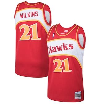 Mitchell And Ness Dominique Wilkins Atlanta Hawks Hardwood Classics Authentic Throwback Jersey Red