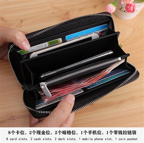 New Style Genuine Leather Ladies Water Ripple Long Wallet Clutch Bag