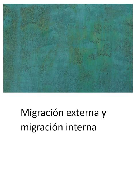Migracion Externa E Interna Pdf