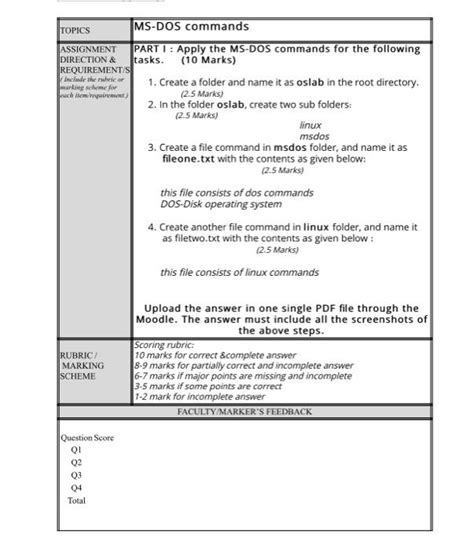 Solved Ms Dos Commands Assignment Part 1 Apply The Ms Dos