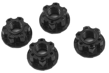 Yeah Racing Yea Ya 0448bk 4mm Aluminum Serrated Wheel Lock Nut 4 Bl