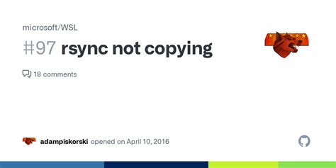 Rsync Not Copying · Issue 97 · Microsoftwsl · Github