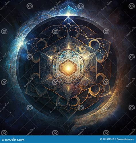 Abstract Sacred Geometry Cosmic Energy Generative Ai Stock Illustration Illustration Of