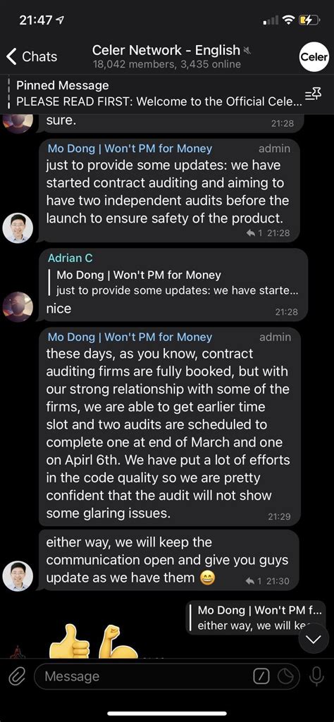 Update From Mo Dong For Those Who Arent In The Telegram Group Rcelernetwork