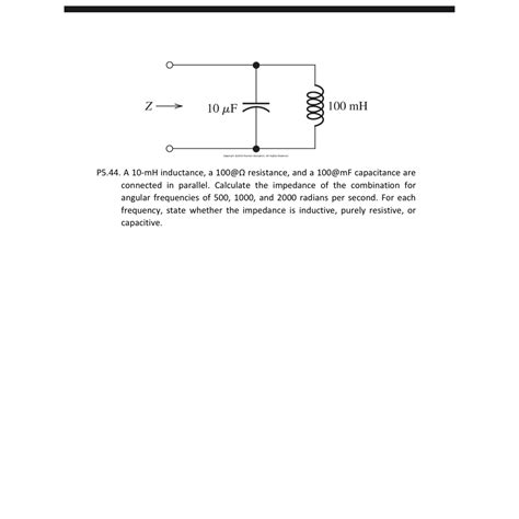 Solved P5 44 ﻿a 10 Mh ﻿inductance A 100 Ω ﻿resistance And