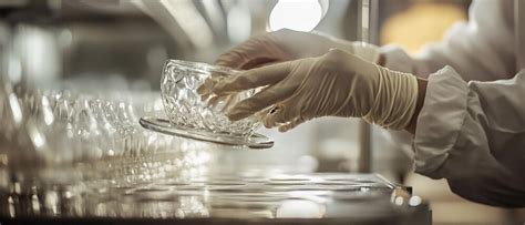 Factory Worker Handling Fragile Materials In Delicate Setting Premium