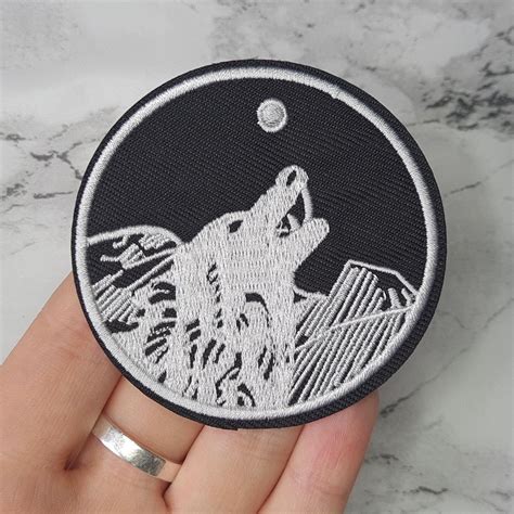 Howling Military Wolf Iron On Patch Sew On Patch Applique Embroidered Patches Etsy