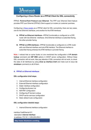 Configuring A Cisco Router As A PPPoE Client For DSL Connectivity DOC Computer Networking