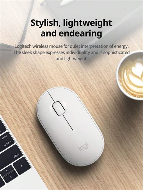 Logitech Pebble Mouse אלחוטי Bluetooth עכבר Dual Mode Mute Office Mouse Girls מחשב נייד נייד