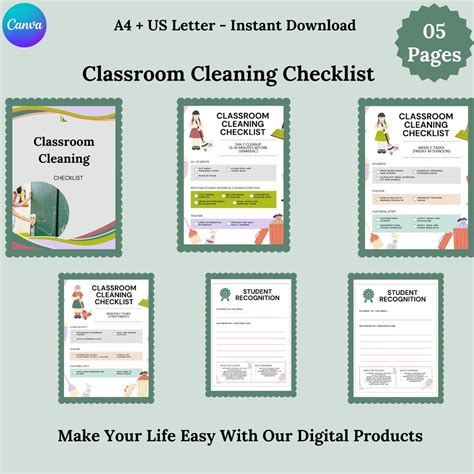 Classroom Cleaning Chart Classroom Cleaning Checklist Weekly To Do List Classroom Management