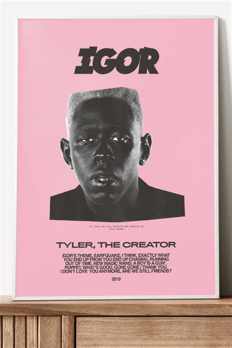 Tyler The Creator Poster Tyler The Creator Igor Poster Igor Etsy Music Poster Tyler The