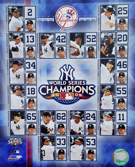 New York Yankees Mlb 2009 World Series Champions Player Collage Photo