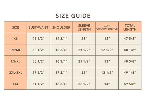 Size Chart Abi Ayres