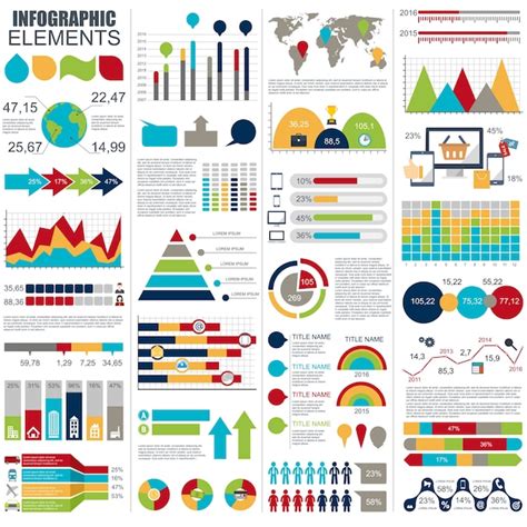 Conjunto De Elementos De Infografía Plana Vector Plantilla De Diseño