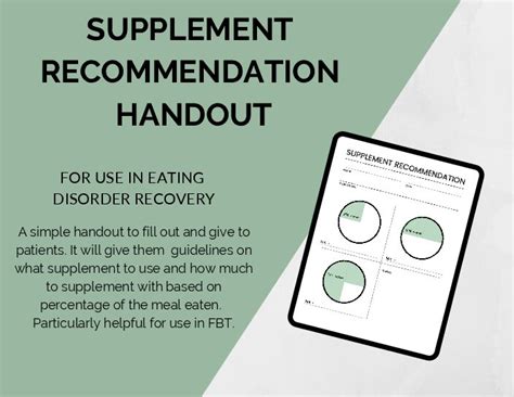 Eating Disorder Supplement Meal Replacement Recommendation Handout