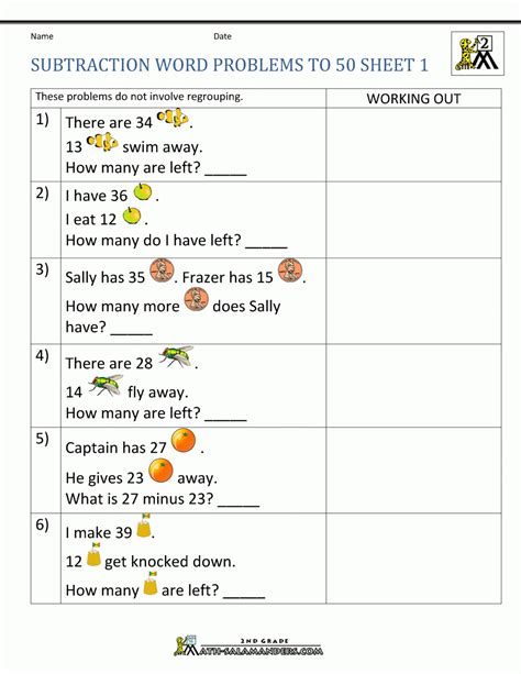 Subtraction Word Problems With Regrouping Worksheets Worksheetscity