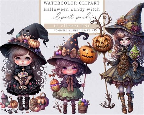 Cute Candy Witch Clip Art Halloween Clip Art Halloween Clipart Witch Clip Art Candy Witch