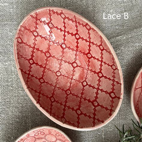 Wonki Ware Oval Bowl Extra Small Pimento Lace Greige Lifestyle