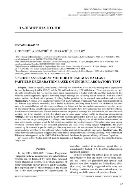 Pdf Specific Assessment Method Of Railway Ballast Particle
