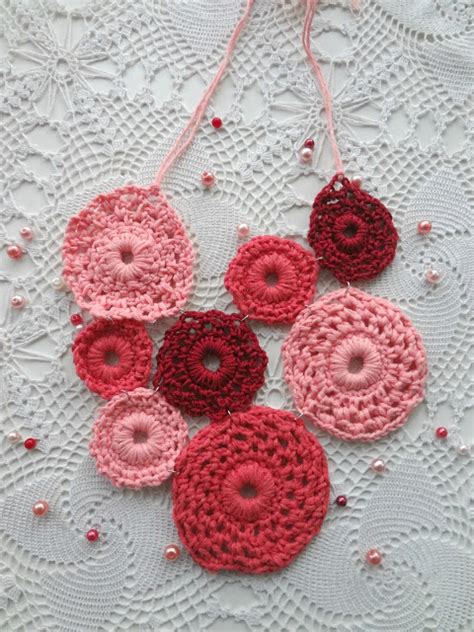 Crochet Pattern Button Necklace Crochet