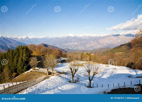 Winter Landscape Lake Como Stock Image Image Of Snow Alps 19168767