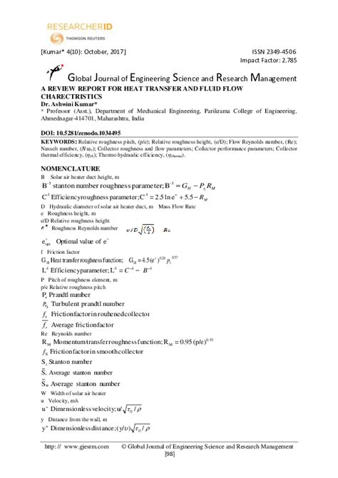 Pdf A Review Report For Heat Transfer And Fluid Flow
