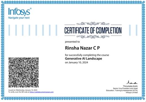 Rinsha Nazar C P On Linkedin Ai Infosys