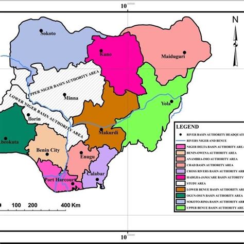 Map Of Nigeria Showing The Upper And Lower Niger River Basin