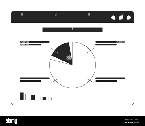 Pie Chart Diagram On Website 2d Linear Cartoon Object Stock Vector