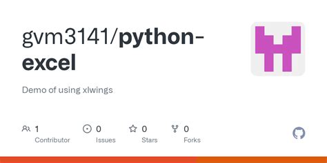 github gvm3141 python excel demo of using xlwings