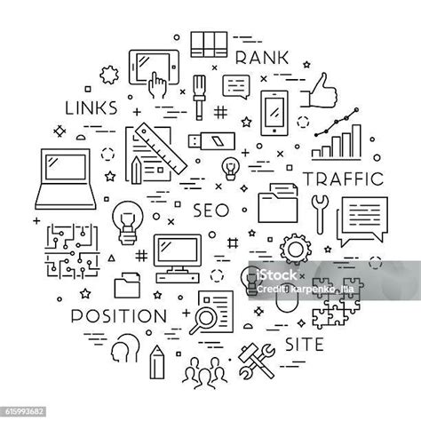 Concept De Ligne Pour Loptimisation Des Moteurs De Recherche Vecteurs