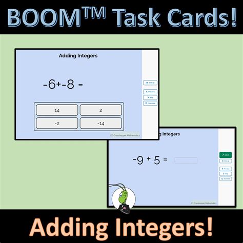 Adding Integers Pre Algebra Digital Boom Task Cards Made By Teachers