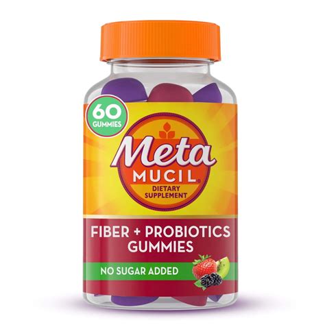 Metamucil Fiber Supplement Probiotic Fiber Gummies Strawberry Kiwi